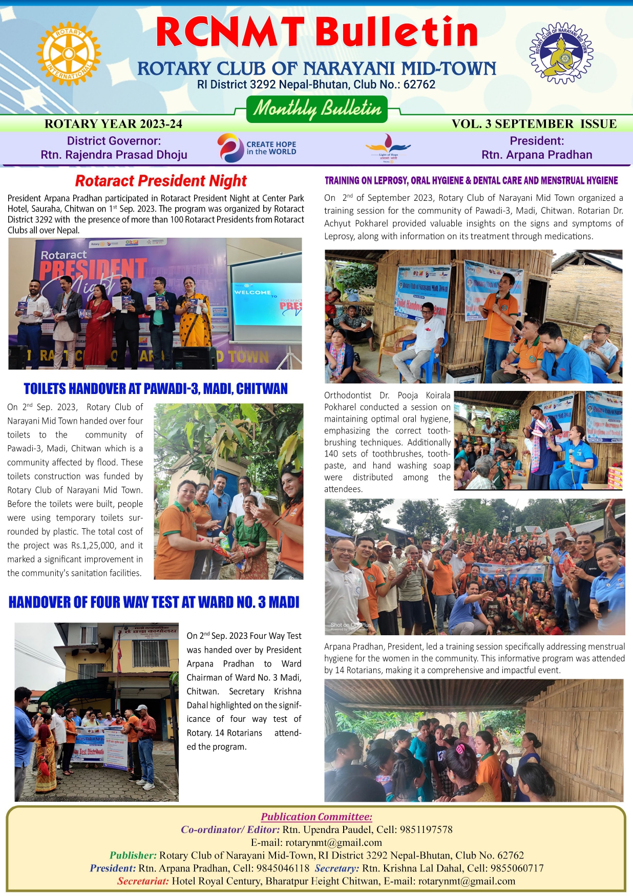 Bulletins - Rotary Club of Narayani Mid Town